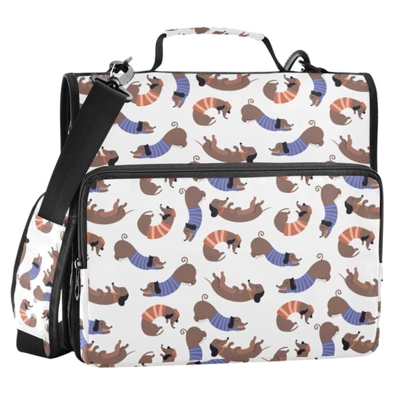 ALAZA Zipper Binder Dachshund Pattern 2 in 3 Ring Trapper Keeper 500 ...