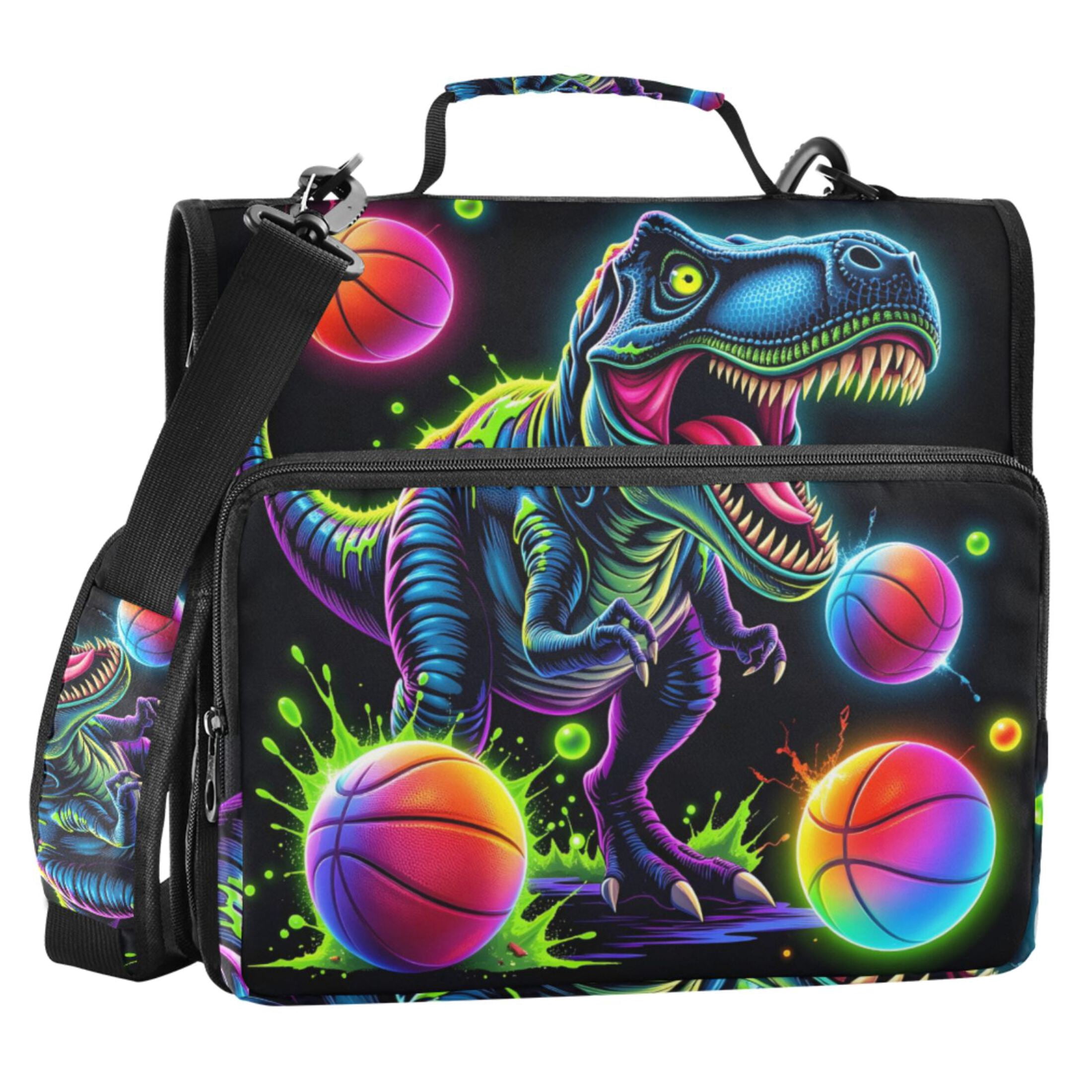 ALAZA Zipper Binder Dinosaur Basketballs 2 in 3 Ring Trapper Keeper 500 ...
