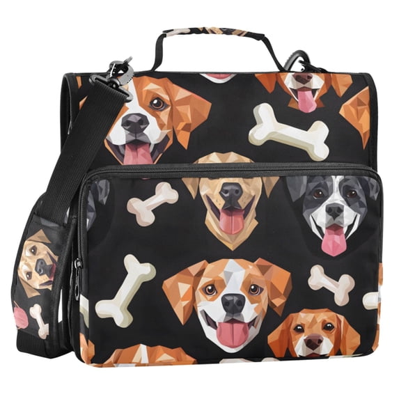 ALAZA Zipper Binder Dog Face and Bone 2 in 3 Ring Trapper Keeper 500 ...