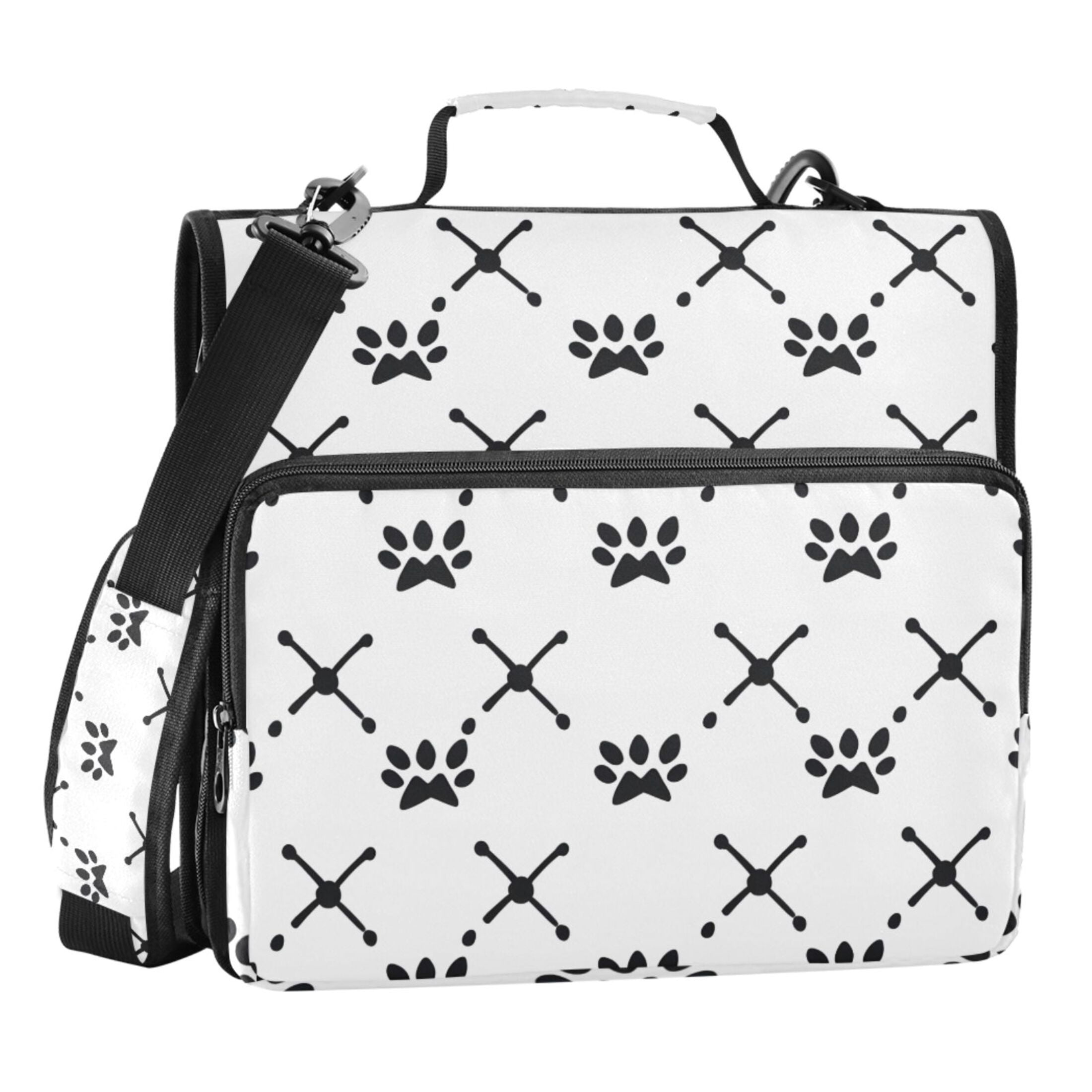 ALAZA Zipper Binder Dog Paw Prints 3 Ring Trapper Keeper File Folder ...