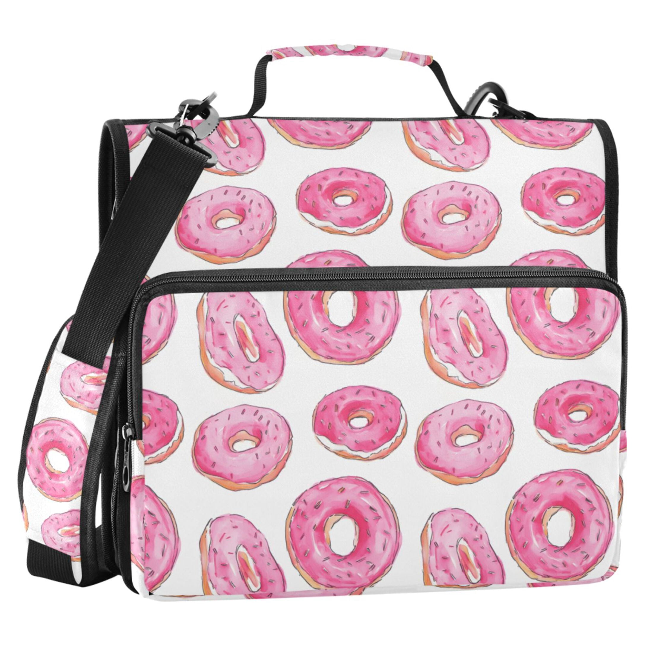 ALAZA Zipper Binder Donut Pattern 2 in 3 Ring Trapper Keeper 500 Sheet ...