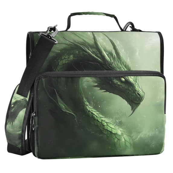 ALAZA Zipper Binder Dragon Green 2 in 3 Ring Trapper Keeper 500 Sheet ...