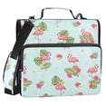 ALAZA Zipper Binder Flamingo Hibiscus Palm 2 in 3 Ring Trapper Keeper ...