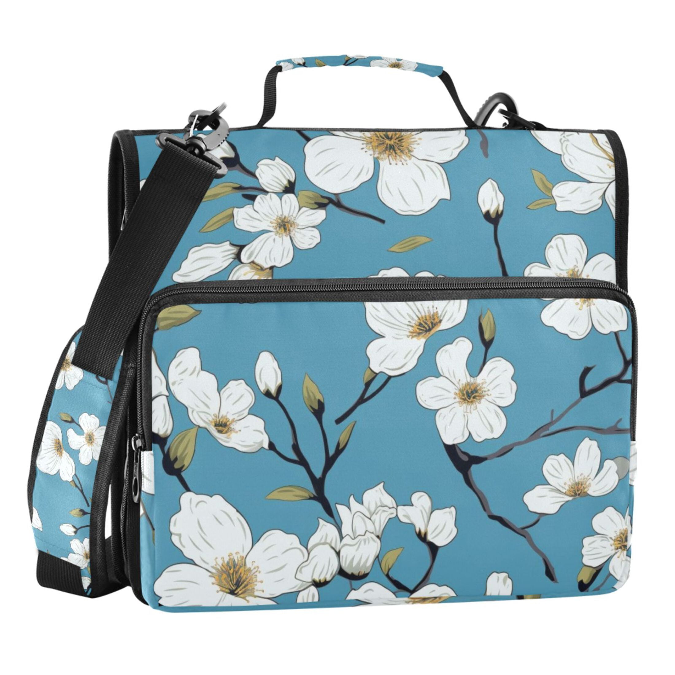 ALAZA Zipper Binder Floral on Branch 3 Ring Trapper Keeper File Folder ...