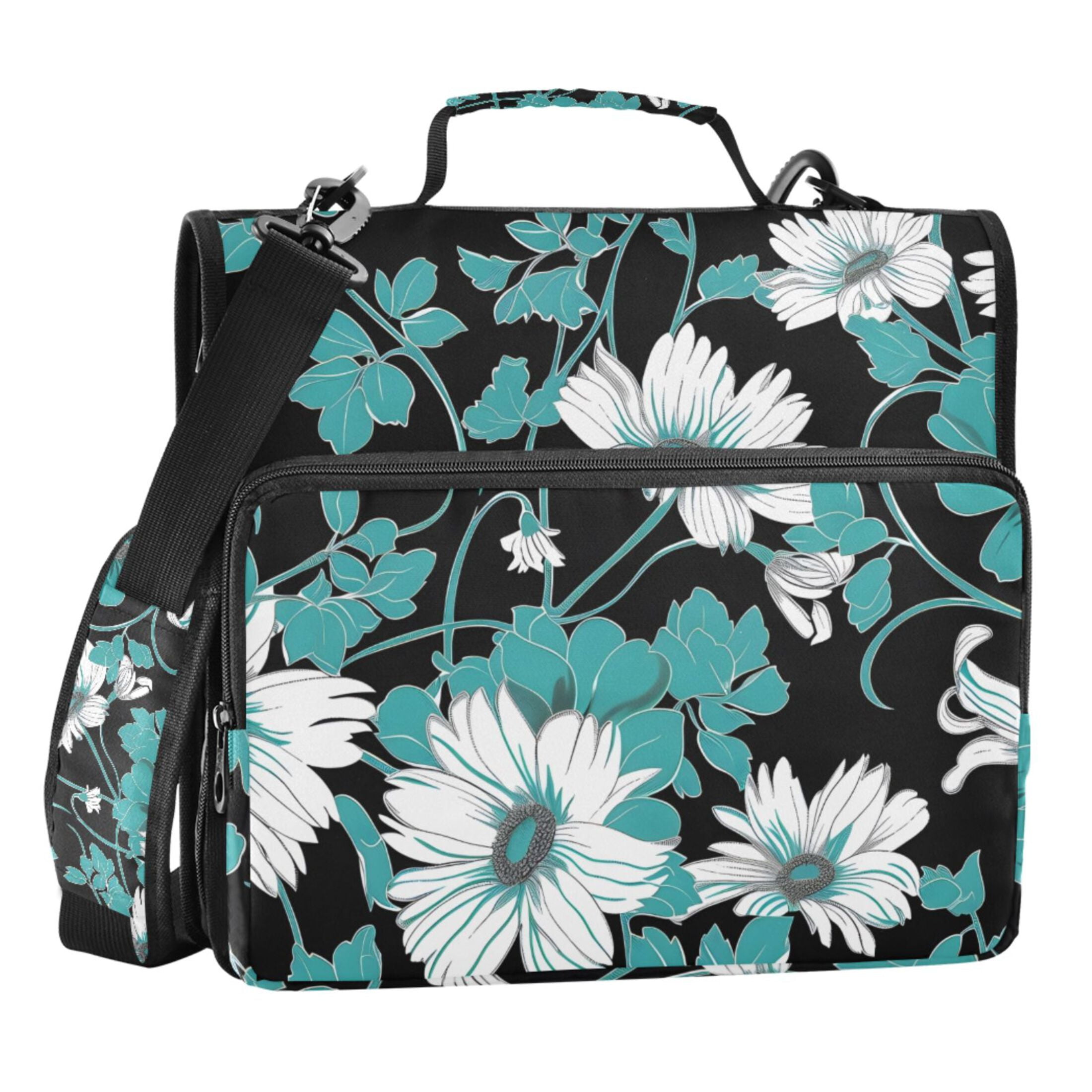 ALAZA Zipper Binder Flower Botanical 3 Ring Trapper Keeper File Folder ...