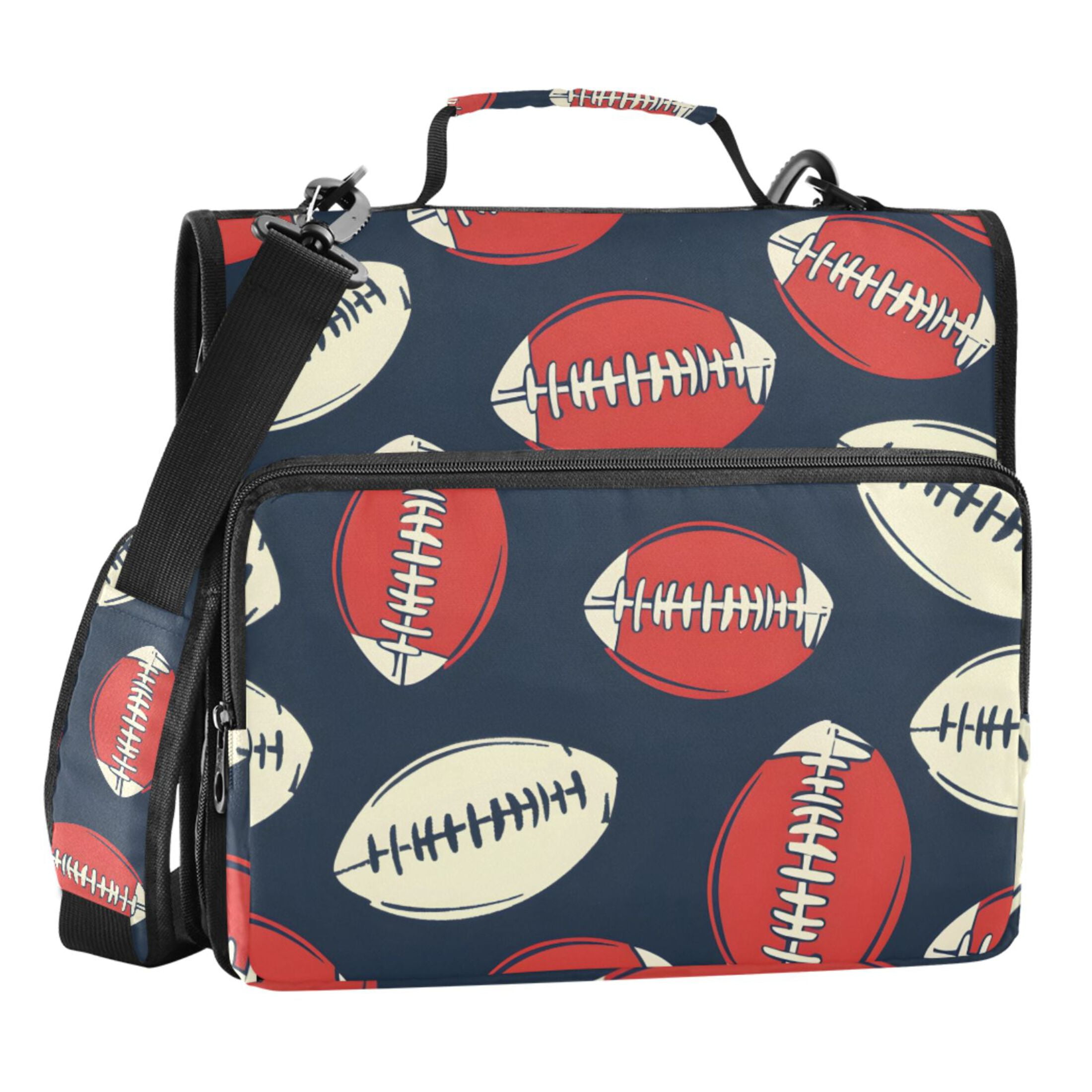 ALAZA Zipper Binder Football Pattern 3 Ring Trapper Keeper File Folder ...