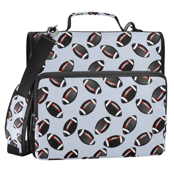 ALAZA Zipper Binder Football Rugby Balls 2 in 3 Ring Trapper Keeper 500 ...