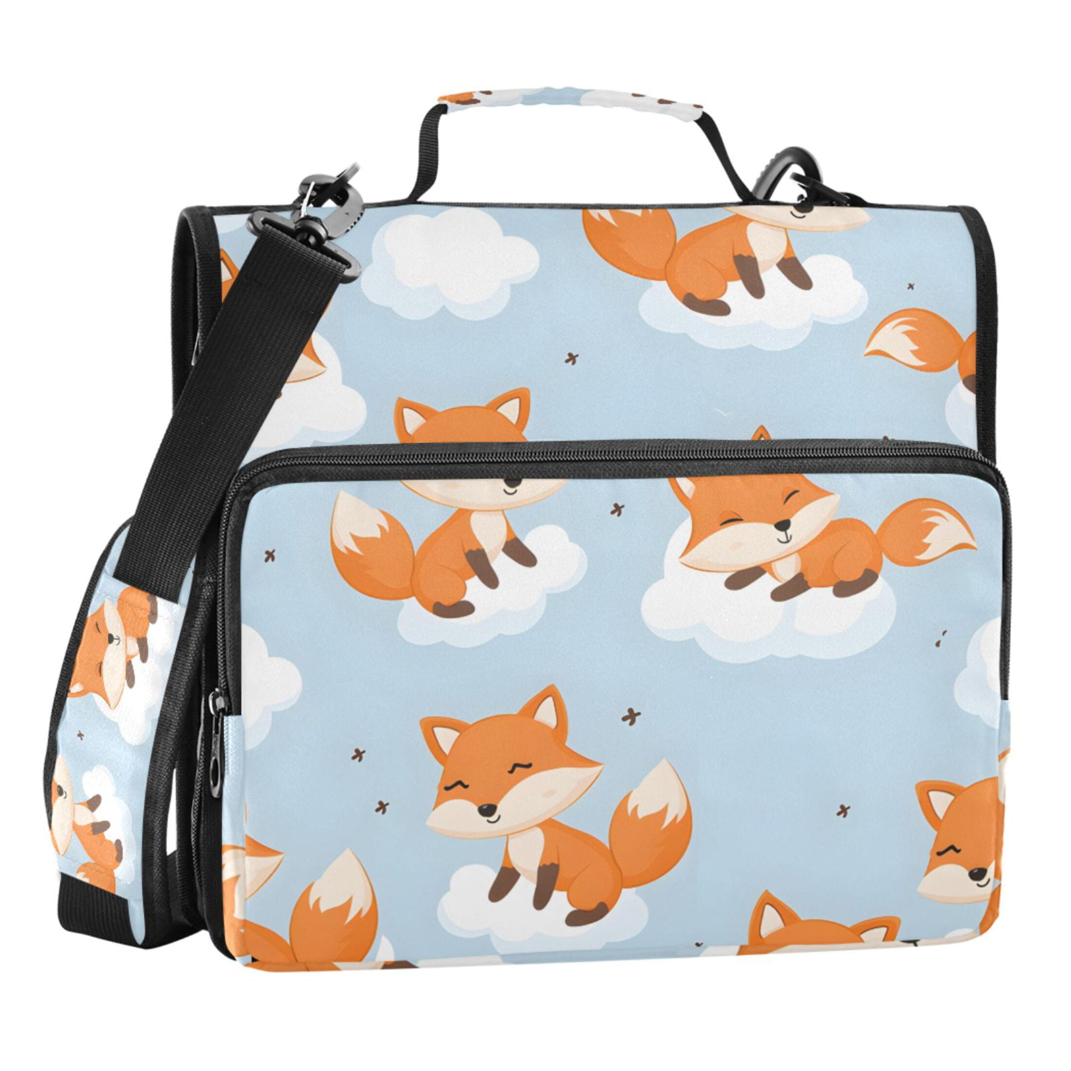 ALAZA Zipper Binder Fox on Cloud 3 Ring Trapper Keeper File Folder ...