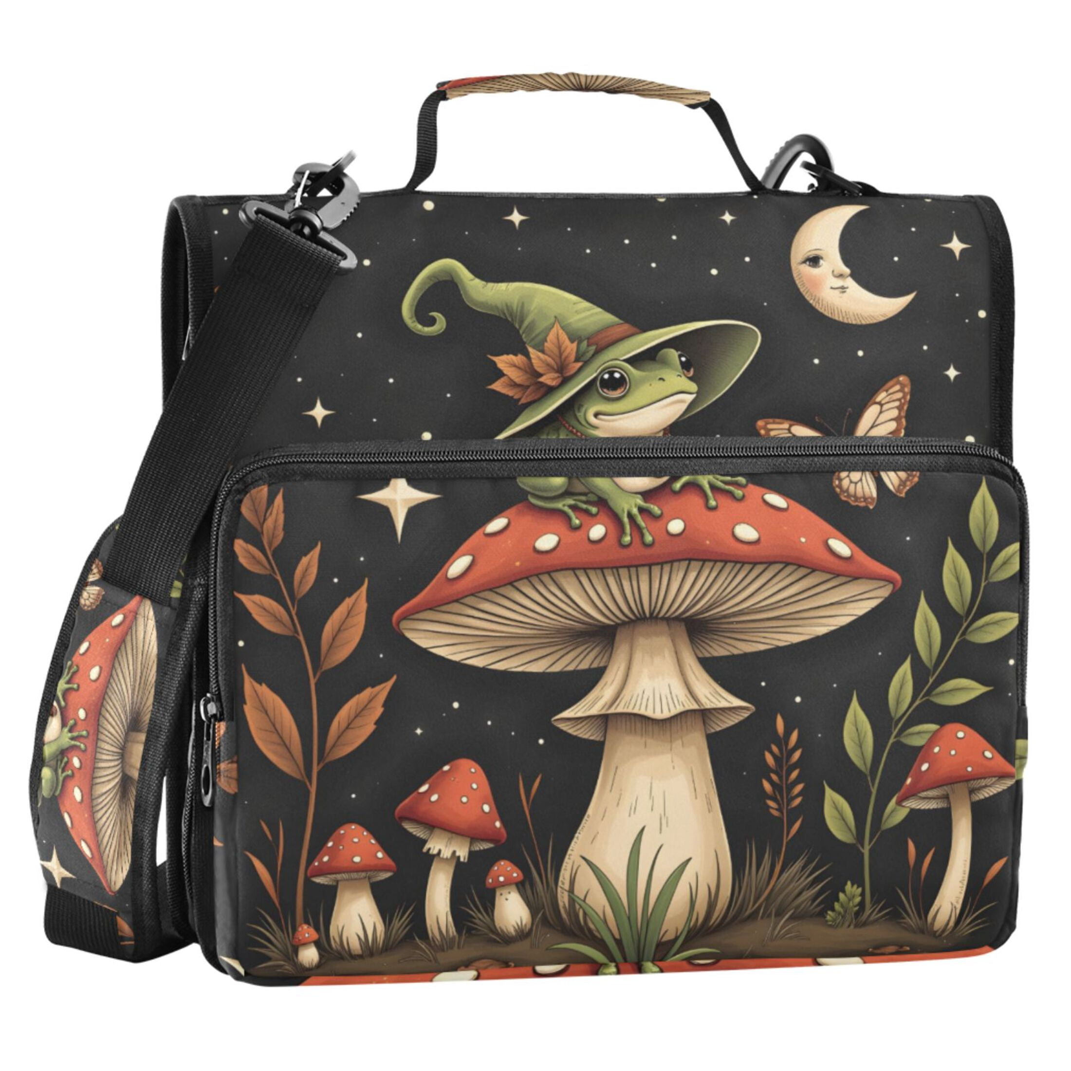 ALAZA Zipper Binder Frog on Mushroom 2 in 3 Ring Trapper Keeper 500 ...