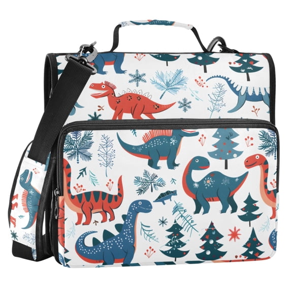 ALAZA Zipper Binder Funny Cartoon Dinosaurs 2 in 3 Ring Trapper Keeper ...