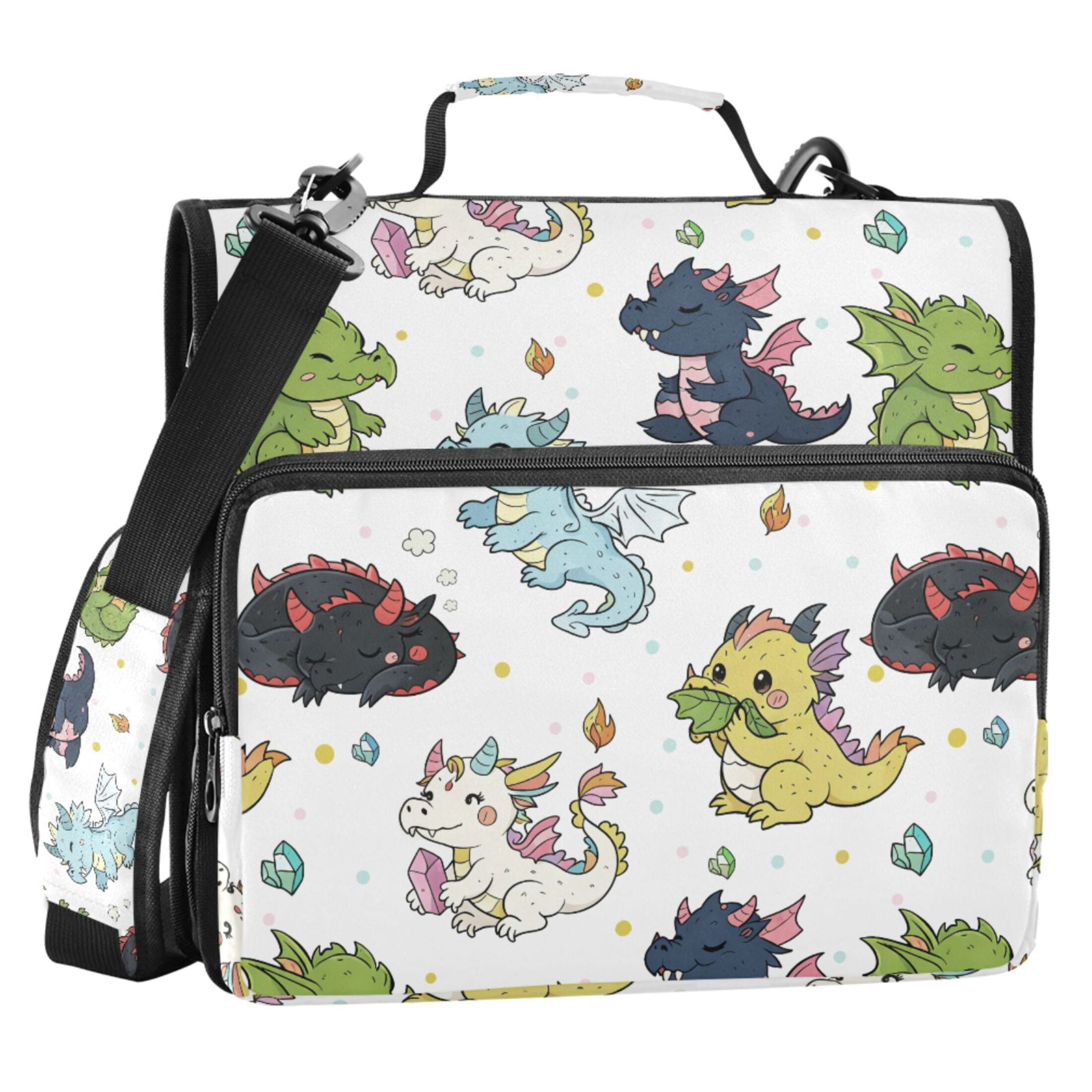 ALAZA Zipper Binder Funny Dragons 2 in 3 Ring Trapper Keeper 500 Sheet ...