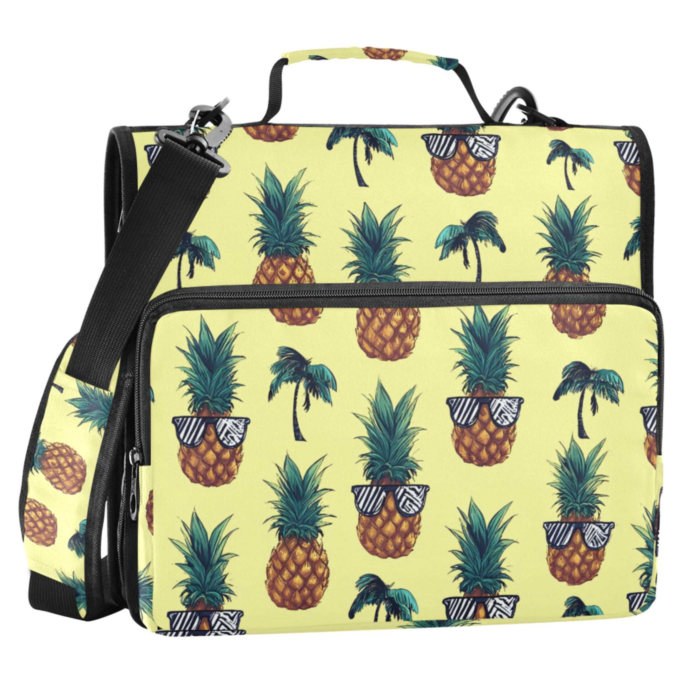 ALAZA Zipper Binder Funny Pineapple Sunglasses 2 in 3 Ring Trapper ...