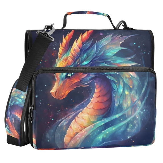 ALAZA Zipper Binder Glitter Dragon 2 in 3 Ring Trapper Keeper 500 Sheet ...