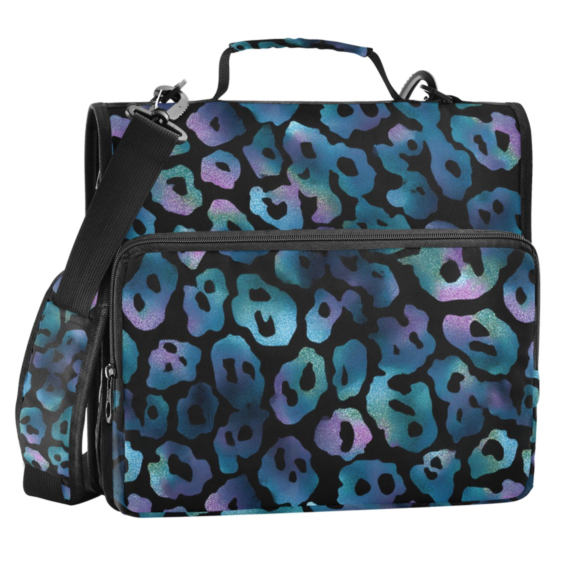ALAZA Zipper Binder Glittery Leopard 2 in 3 Ring Trapper Keeper 500 ...