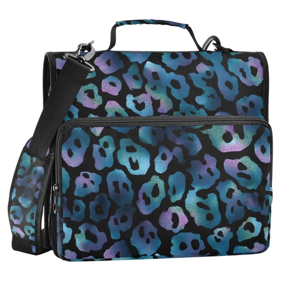 ALAZA Zipper Binder Glittery Leopard 2 in 3 Ring Trapper Keeper 500 ...