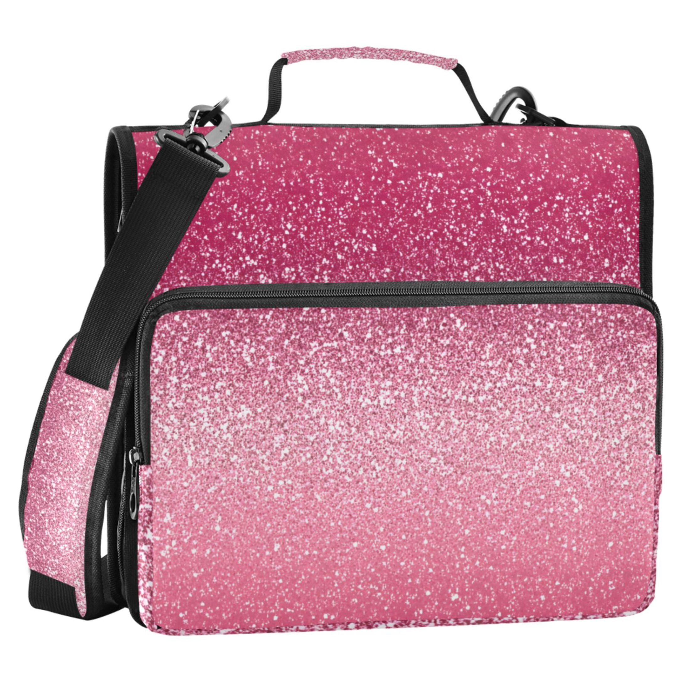 ALAZA Zipper Binder Gradient Glitter Pink 2 in 3 Ring Trapper Keeper ...