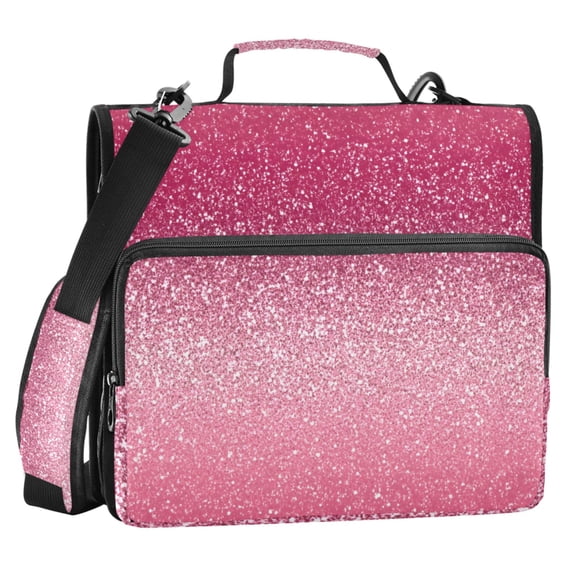 ALAZA Zipper Binder Gradient Glitter Pink 2 in 3 Ring Trapper Keeper ...