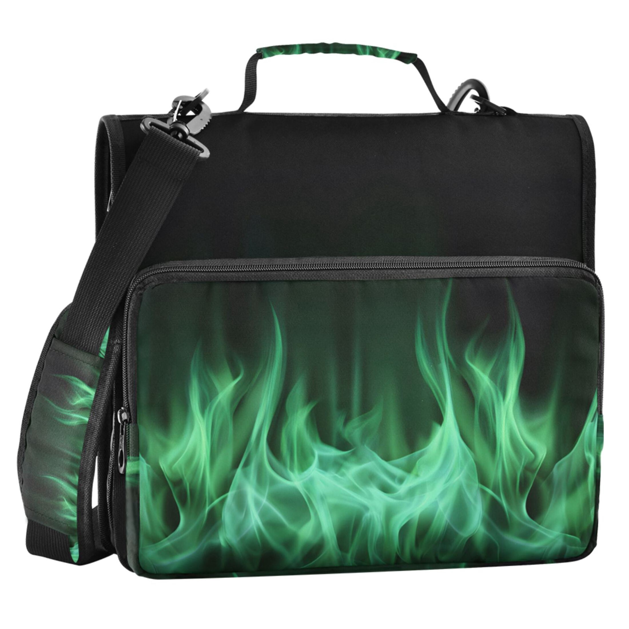 ALAZA Zipper Binder Green Flames 2 in 3 Ring Trapper Keeper 500 Sheet ...