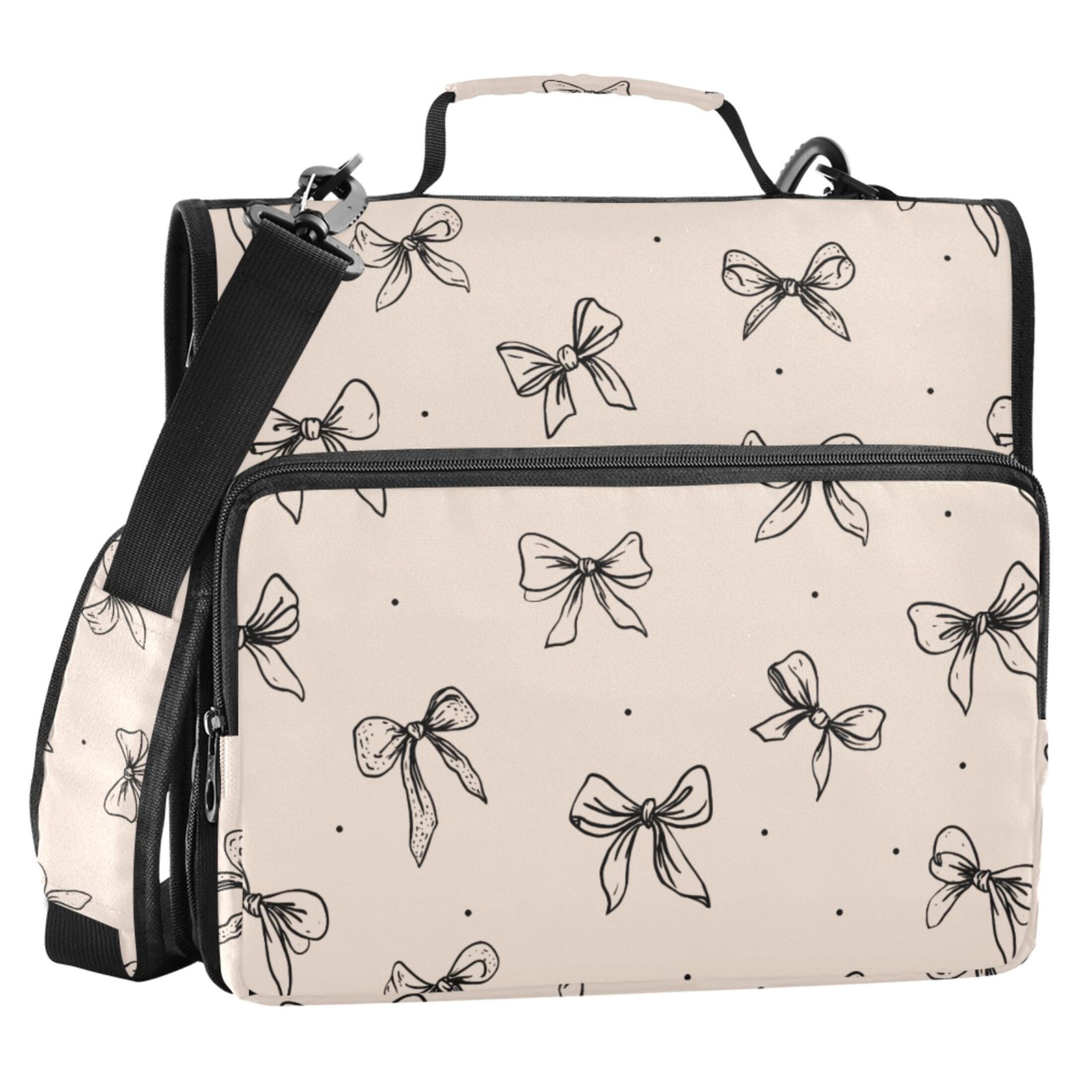 ALAZA Zipper Binder Hand Drawn Bow 2 in 3 Ring Trapper Keeper 500 Sheet ...