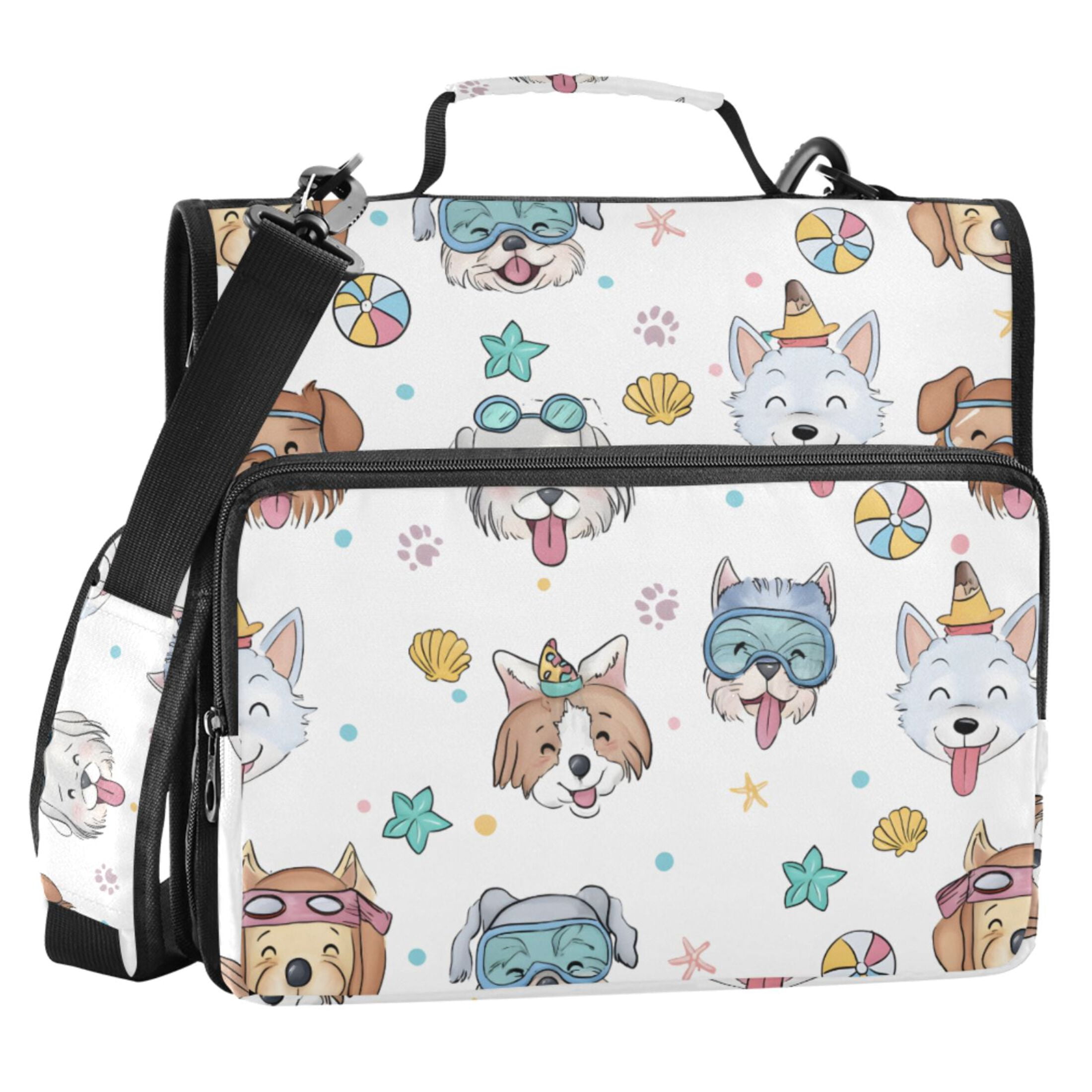 ALAZA Zipper Binder Hand Drawn Cute Dog 2 in 3 Ring Trapper Keeper 500 ...