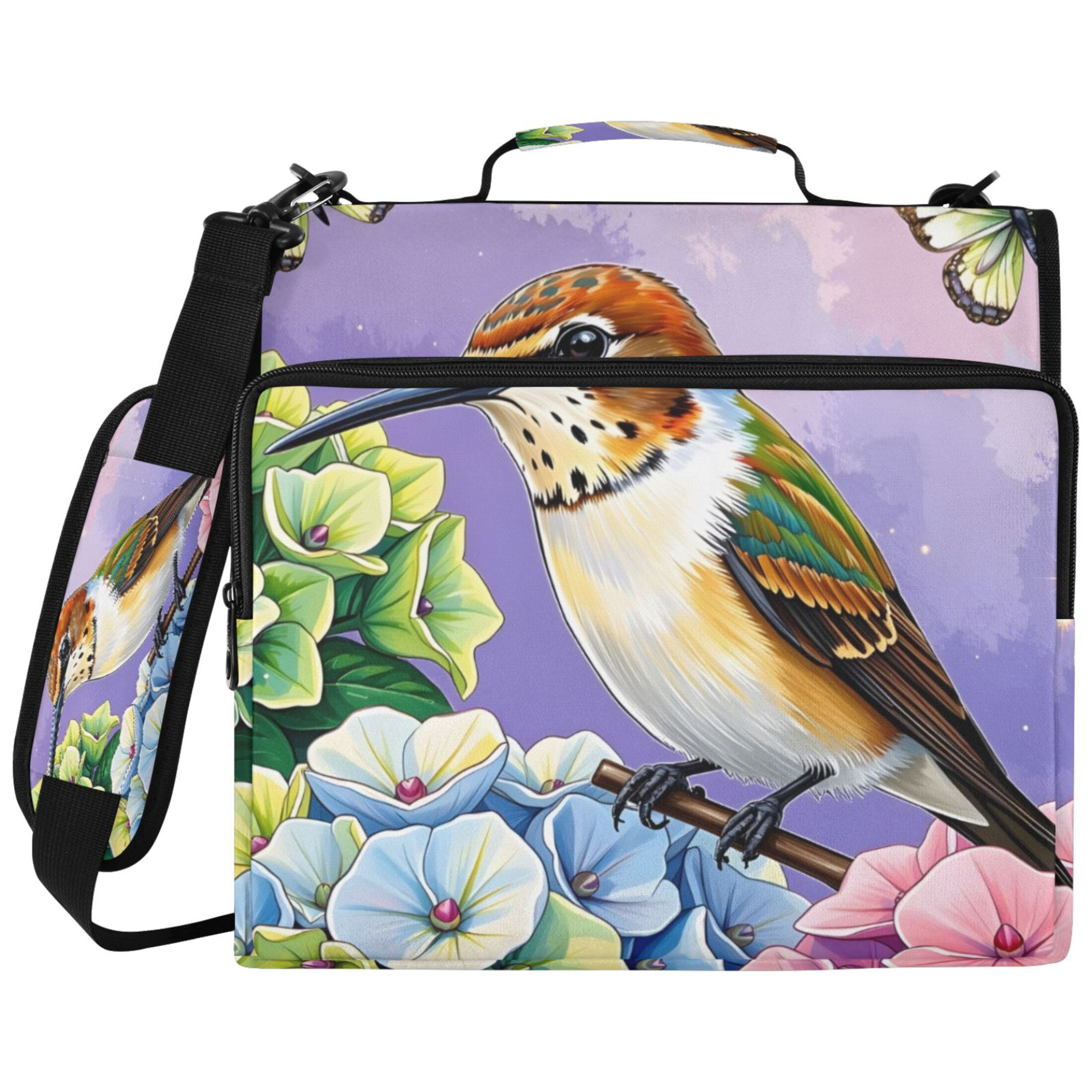 ALAZA Zipper Binder Hummingbird and Hydrangea-1 Pattern 2 inch 3 Ring ...