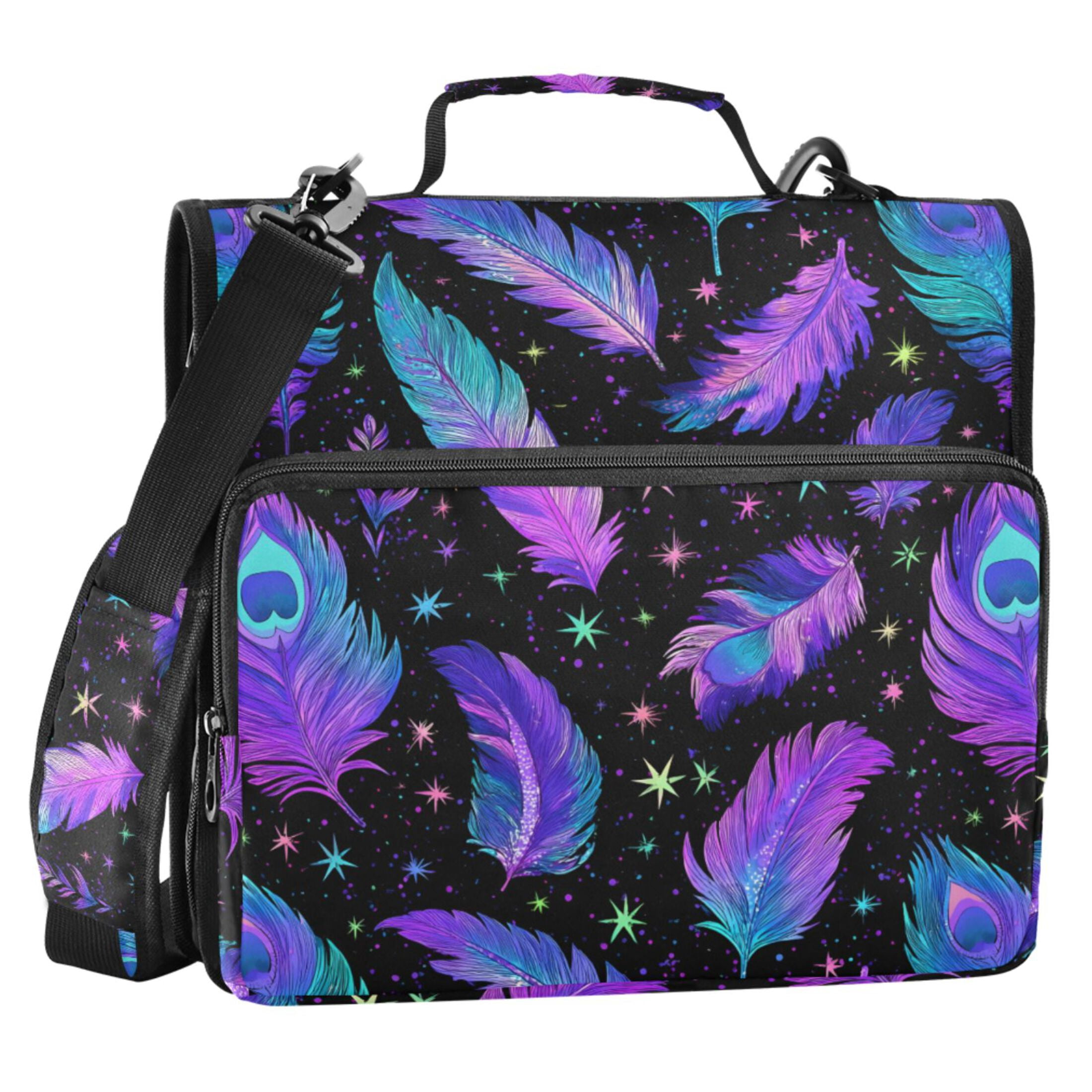 ALAZA Zipper Binder Magic Feathers 2 in 3 Ring Trapper Keeper 500 Sheet ...