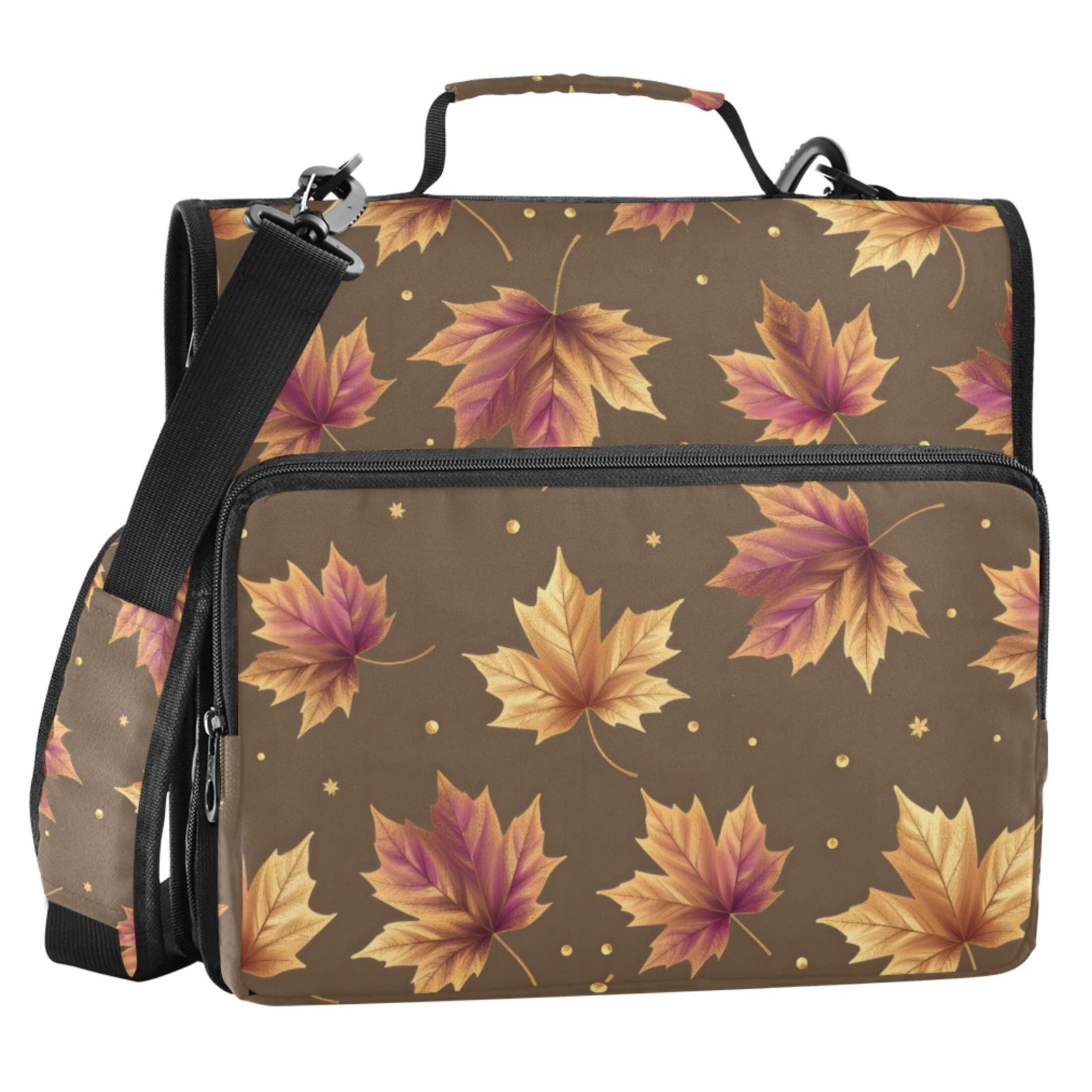 ALAZA Zipper Binder Maple Leaf Dots 2 in 3 Ring Trapper Keeper 500 ...