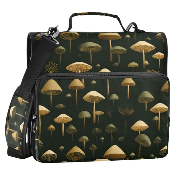 ALAZA Zipper Binder Mushrooms 2 in 3 Ring Trapper Keeper 500 Sheet ...