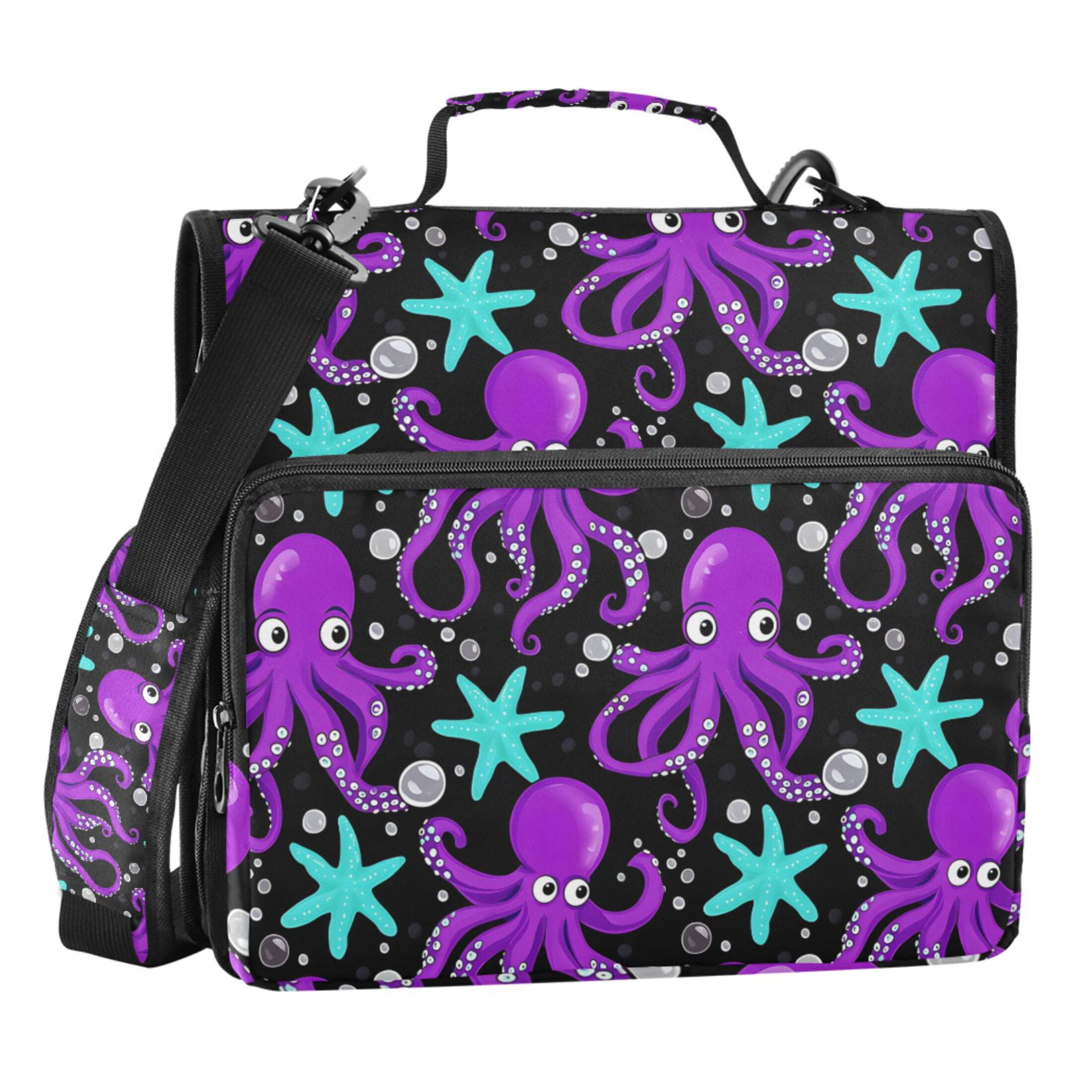 ALAZA Zipper Binder Octopus Starfish Purple-s1 3 Ring Trapper Keeper ...