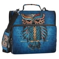 ALAZA Zipper Binder Owl Print Boho Ethnic 2 in 3 Ring Trapper Keeper ...