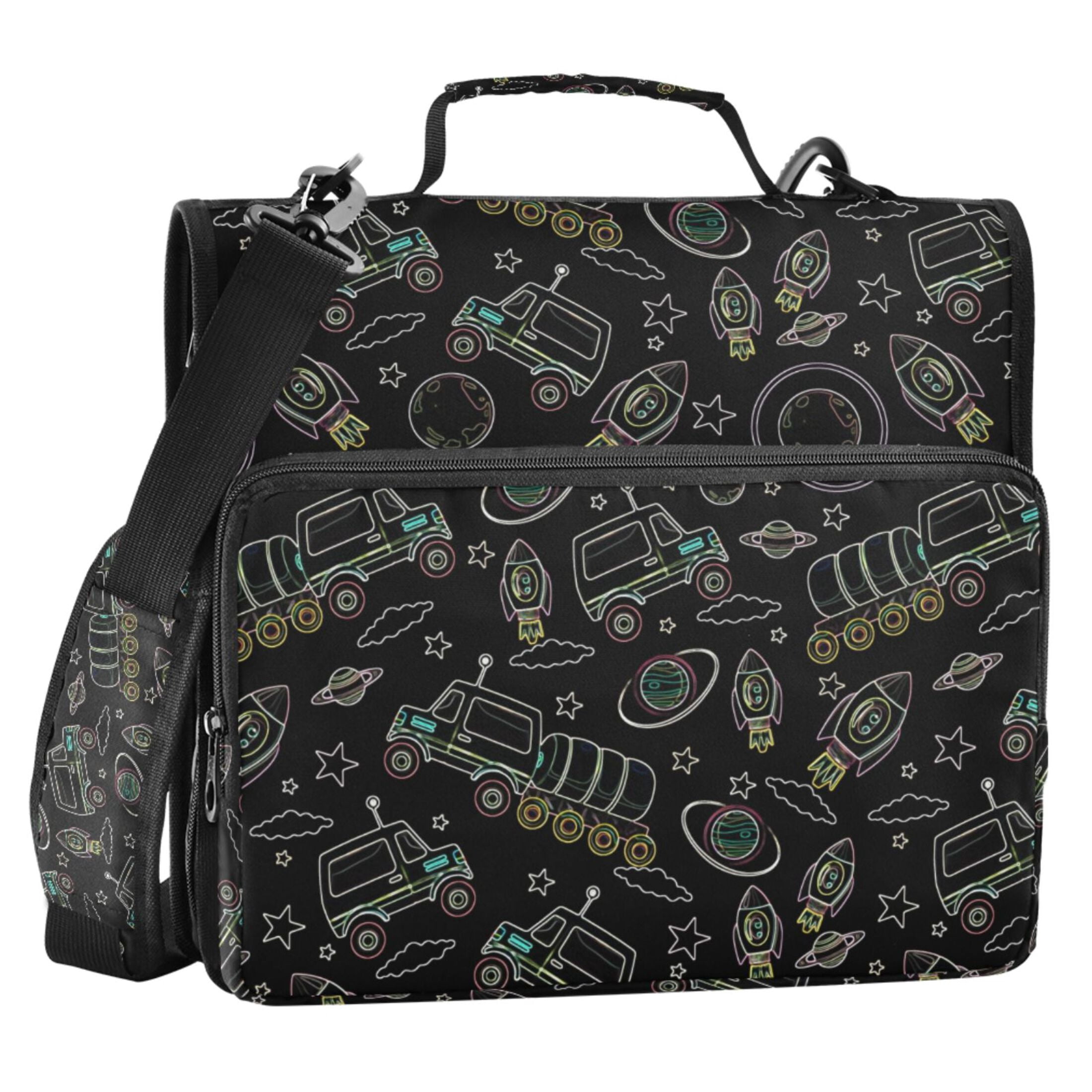 ALAZA Zipper Binder Planet Space Truck 2 in 3 Ring Trapper Keeper 500 ...