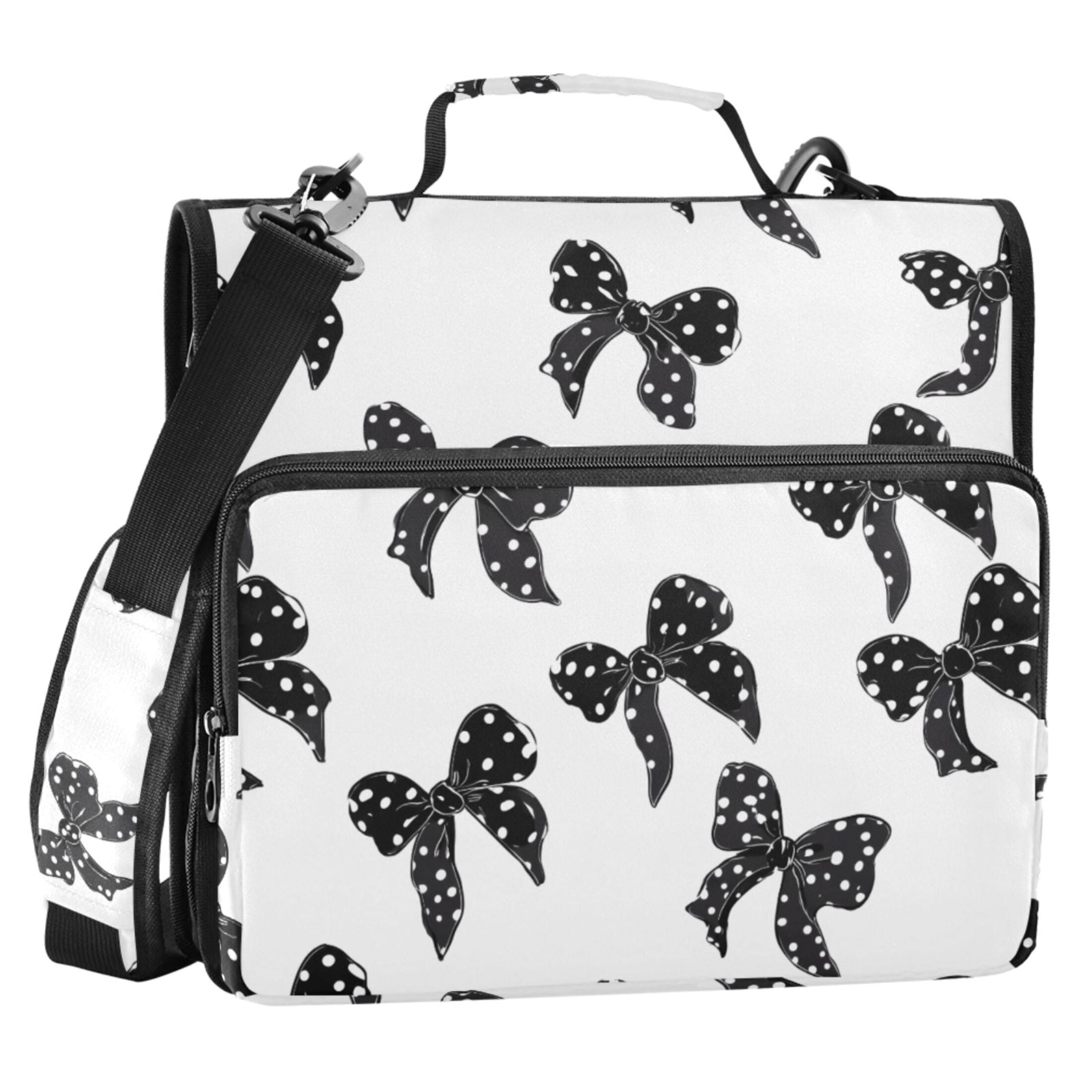 ALAZA Zipper Binder Polka Dots Bows 2 in 3 Ring Trapper Keeper 500 ...