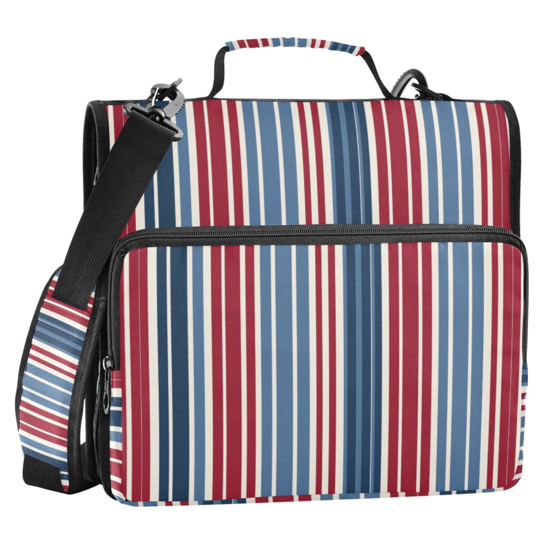 ALAZA Zipper Binder Red Blue Stripes 2 in 3 Ring Trapper Keeper 500 ...