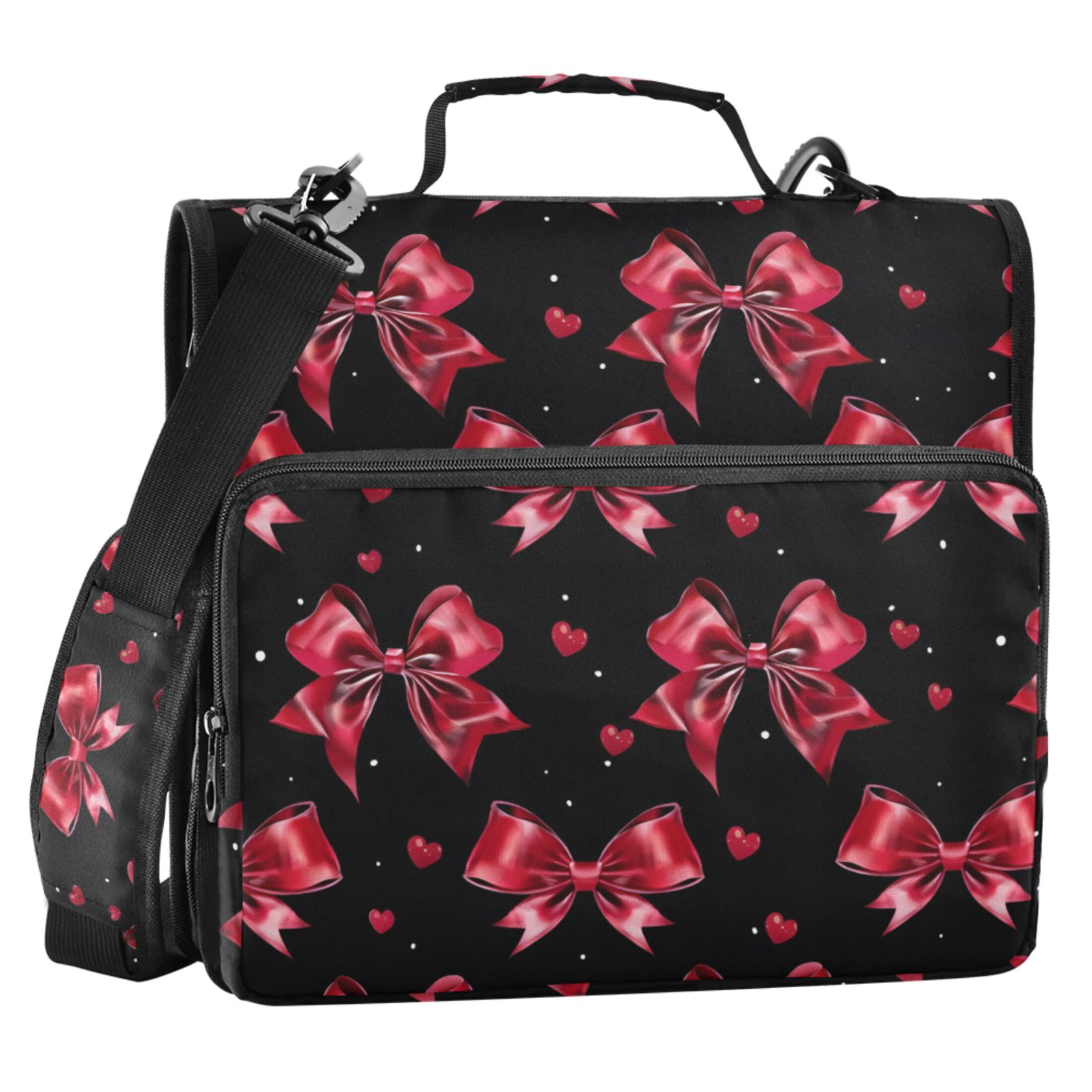 ALAZA Zipper Binder Red Bows 2 in 3 Ring Trapper Keeper 500 Sheet ...