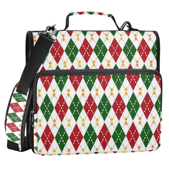 ALAZA Zipper Binder Red Green Checkered 2 in 3 Ring Trapper Keeper 500 ...