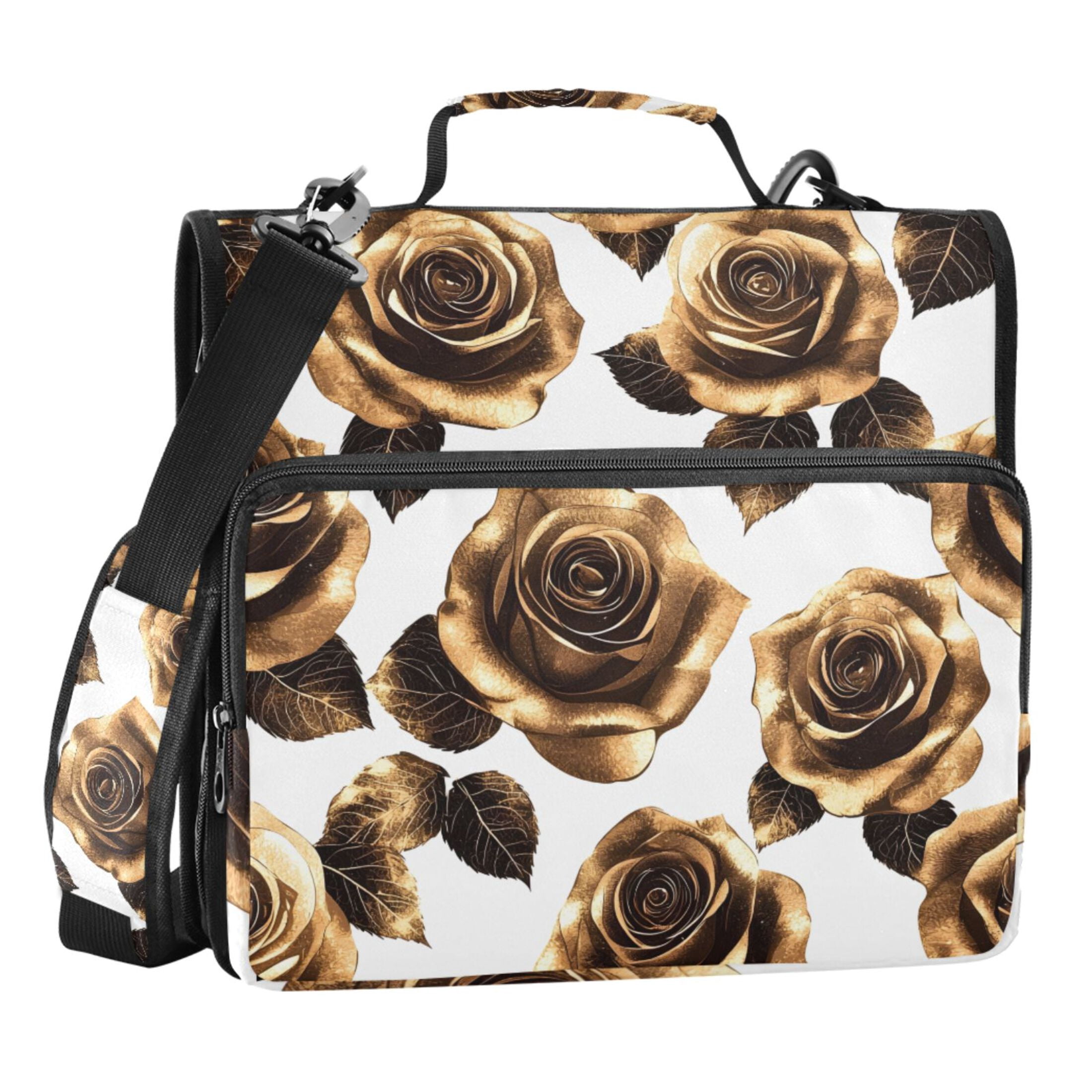 ALAZA Zipper Binder Retro Rose Flower-1 3 Ring Trapper Keeper File ...