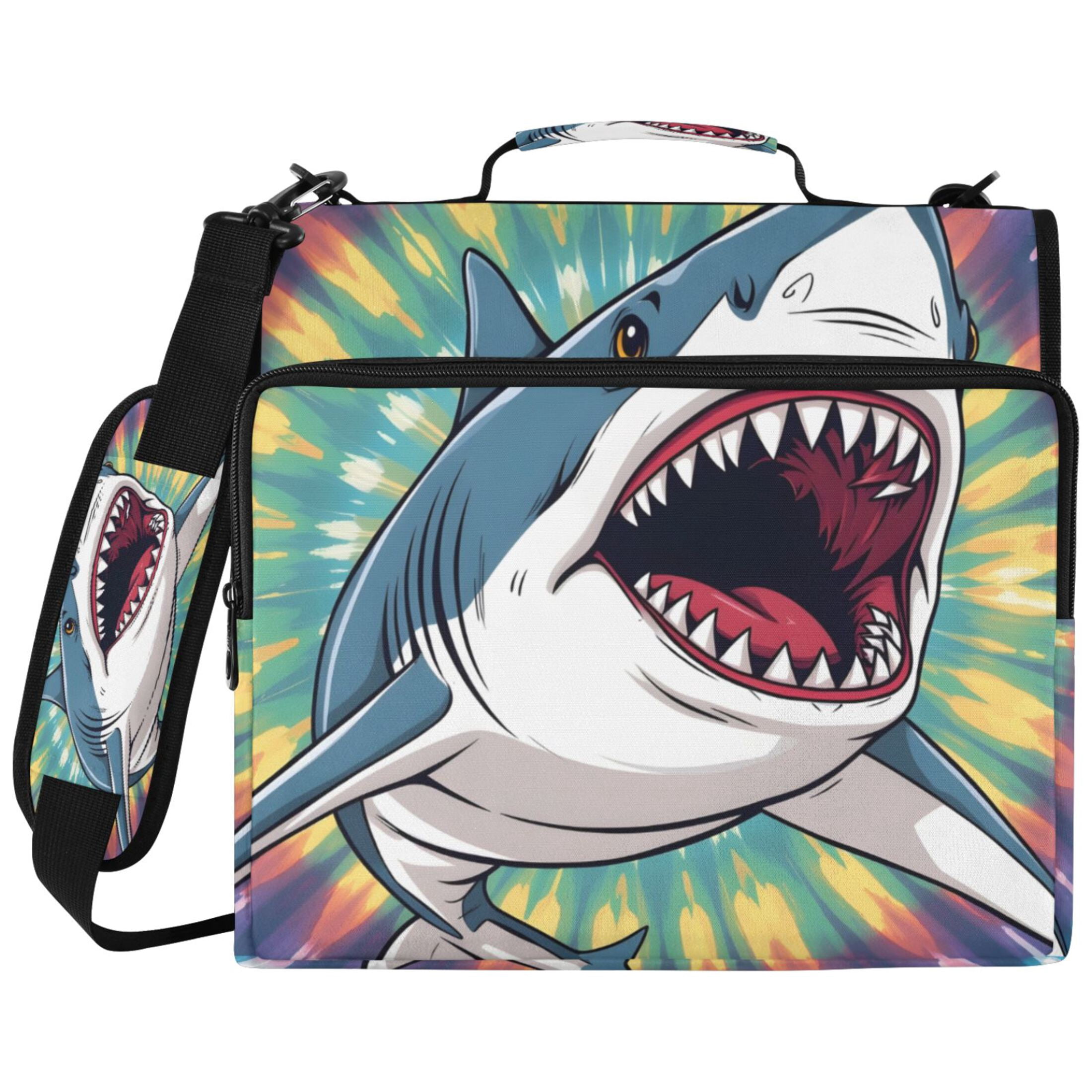 ALAZA Zipper Binder Shark Tie Dye Pattern 2 inch 3 Ring 500 Sheet ...