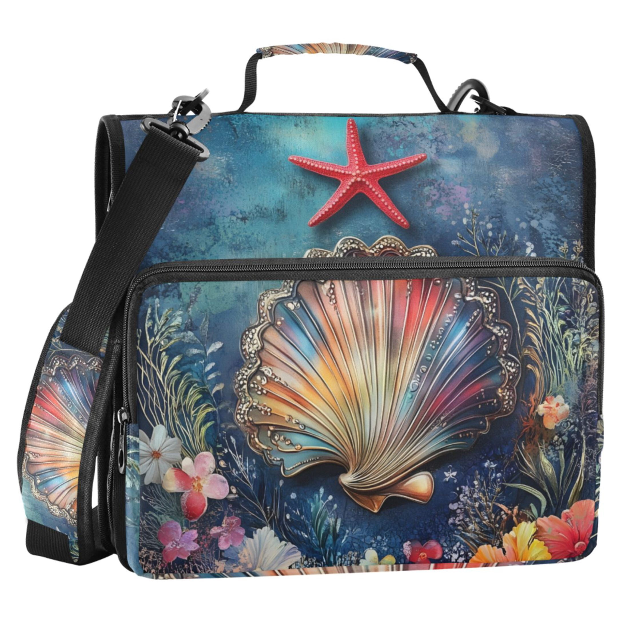 ALAZA Zipper Binder Shell and Starfish 2 in 3 Ring Trapper Keeper 500 ...