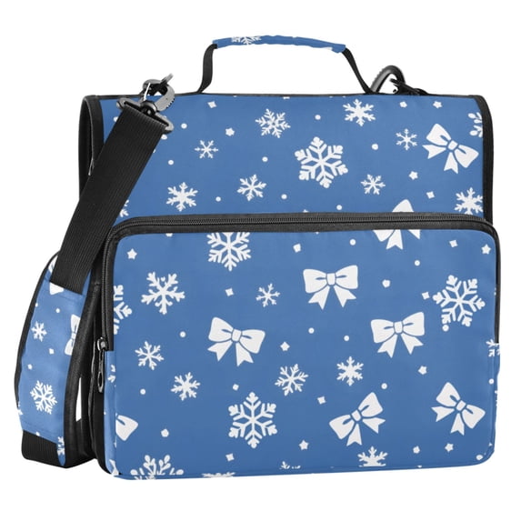 ALAZA Zipper Binder Snowflake Bows 2 in 3 Ring Trapper Keeper 500 Sheet ...