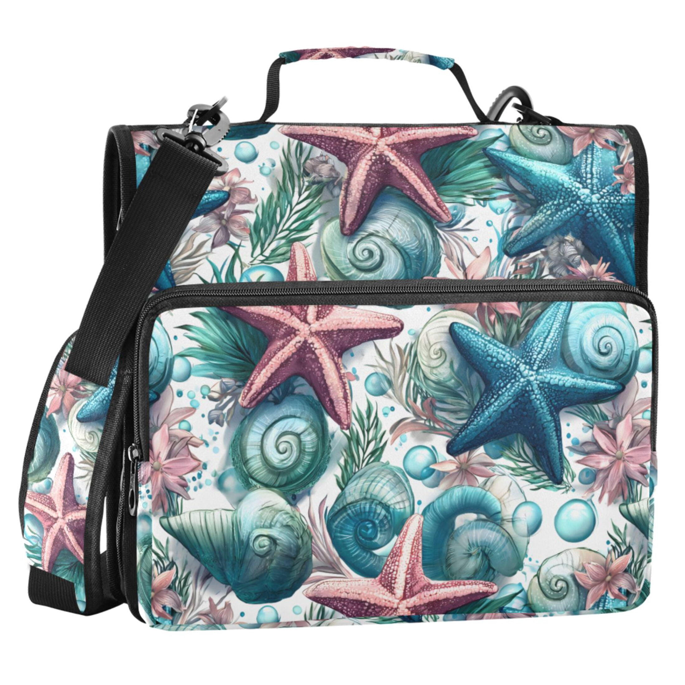 ALAZA Zipper Binder Starfish Ocean 2 in 3 Ring Trapper Keeper 500 Sheet ...