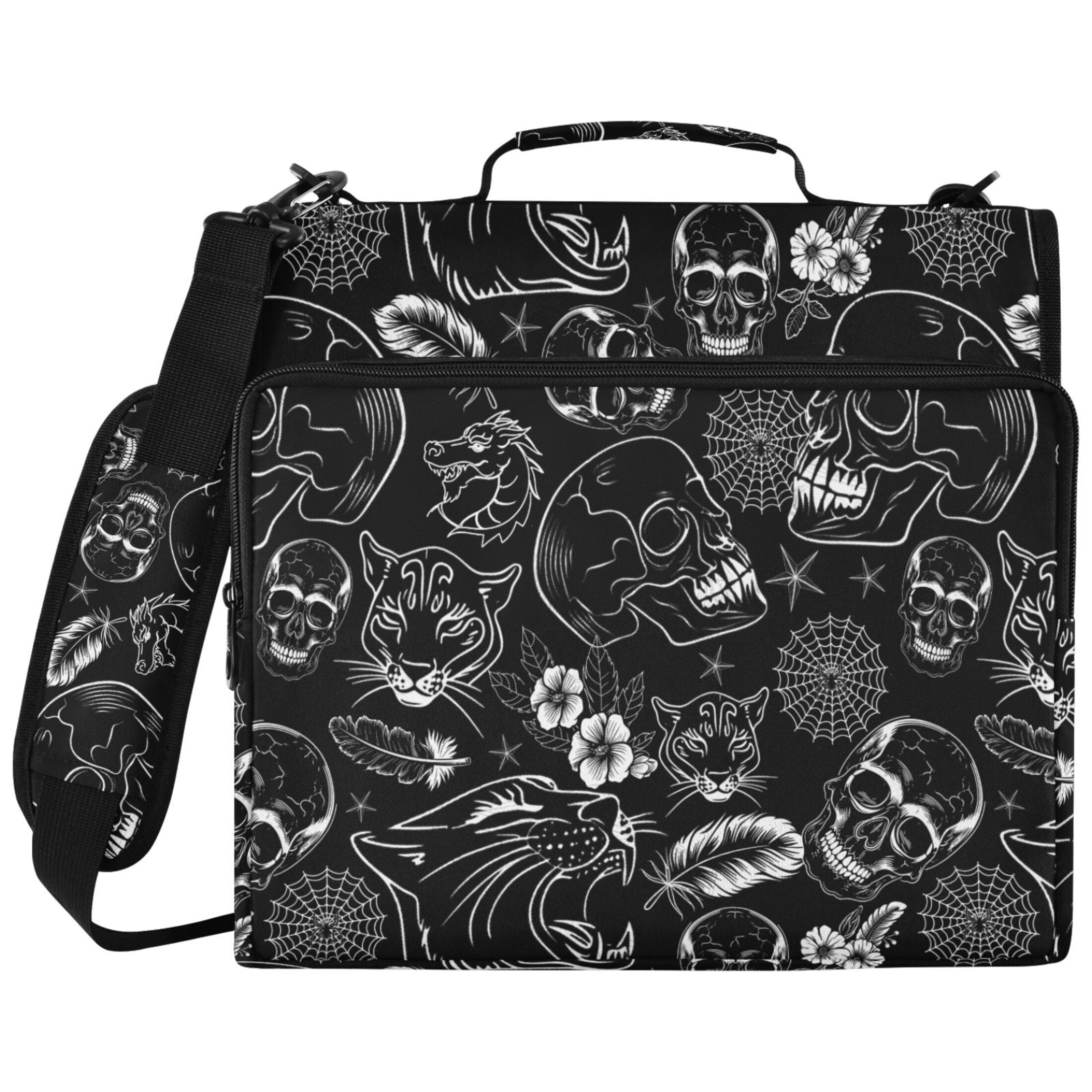 ALAZA Zipper Binder Tattoo Skeletons Skulls Pattern 2 inch 3 Ring 500 ...