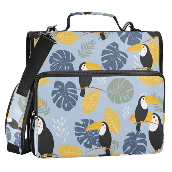 ALAZA Zipper Binder Toucan Palm Leaves 2 in 3 Ring Trapper Keeper 500 ...