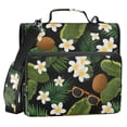 ALAZA Zipper Binder Tropical Leaves Coconuts 2 in 3 Ring Trapper Keeper ...