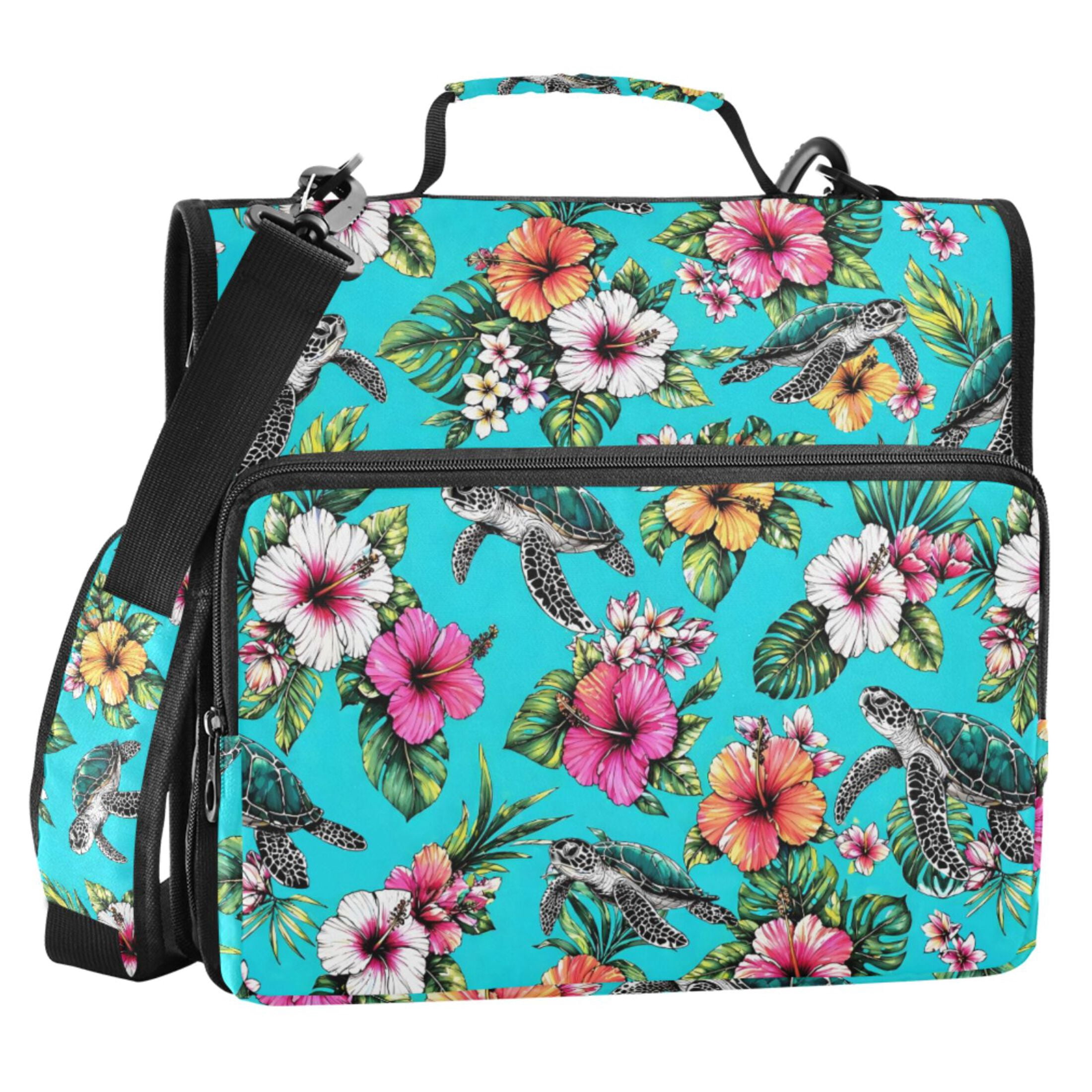 ALAZA Zipper Binder Tropical Turtles 2 in 3 Ring Trapper Keeper 500 ...