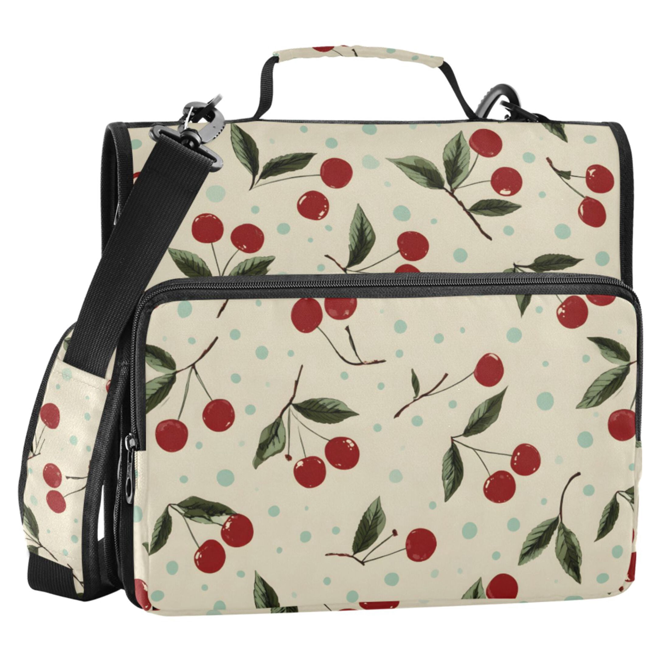 ALAZA Zipper Binder Vintage Cherry 2 in 3 Ring Trapper Keeper 500 Sheet ...