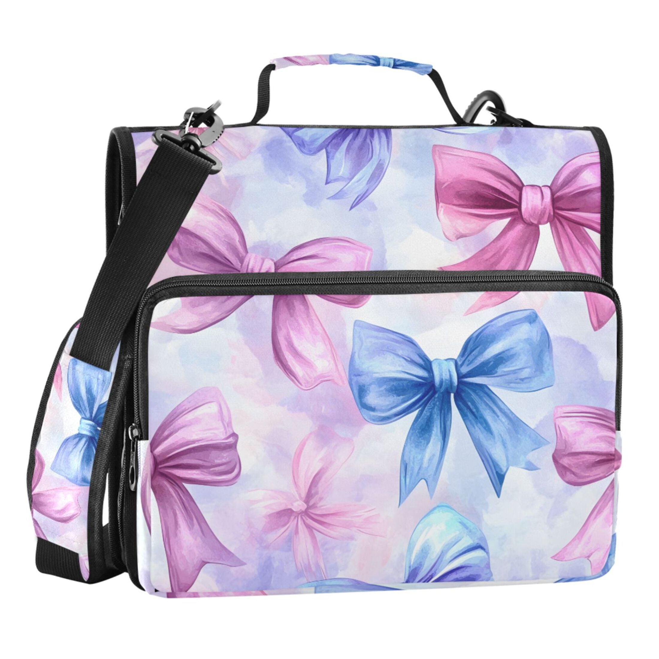 ALAZA Zipper Binder Watercolor Bows 3 Ring Trapper Keeper File Folder ...