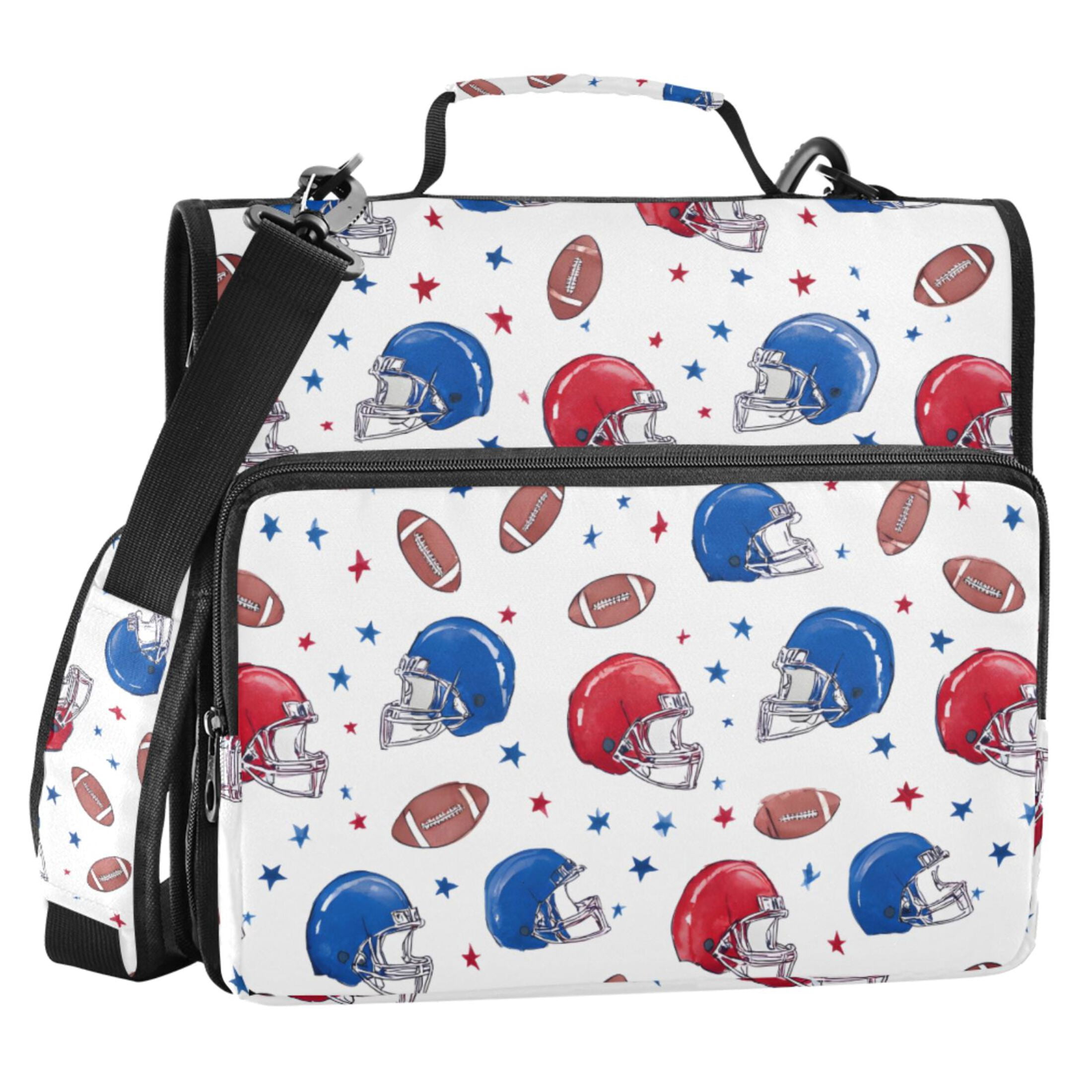 ALAZA Zipper Binder Watercolor Football Helmets Balls Pattern 2 in 3 ...