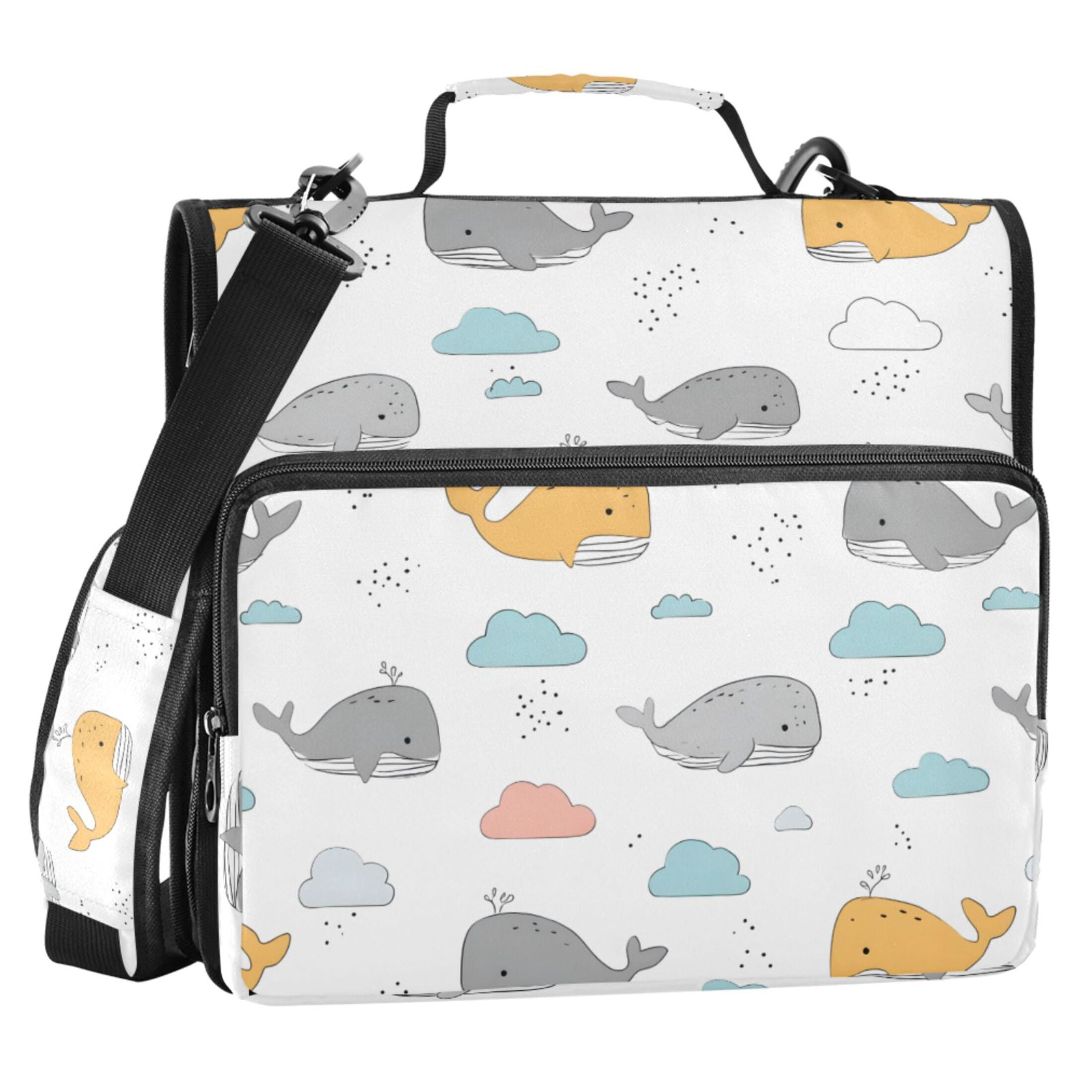 ALAZA Zipper Binder Whales Cute 2 in 3 Ring Trapper Keeper 500 Sheet ...