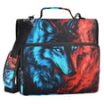 ALAZA Zipper Binder Wolf with Fire 2 in 3 Ring Trapper Keeper 500 Sheet ...