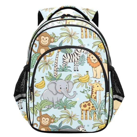 ALAZA Zoo Elephant Monkey Giraffe School Backpack Elementary Bag ...